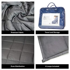 JSO Home Cooling Weighted Blanket 15 Lbs - Full Twin Weighted Blanket for Adults - 48" X 72" Grey W/Blue Minky Duvet