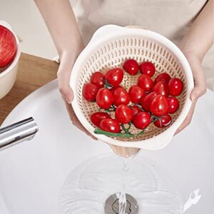 2 in 1 Kitchen Colander Set with Bowl Strainer (2 Sets 3 Qt),BPA Free Plastic Fruits and Vegetable Washing Basket,Dishwasher Friendly Double Layered Drain Basin,for Pasta Salad Berry Cleaning Mixing