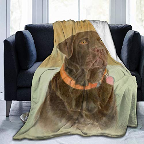 Yulimin Chocolate Art Dad Labrador Full Fleece Throw Cloak Wearable Blanket Nursery Bedroom Bedding Decor Decorations Queen King Size Flannel Fluffy Plush Soft Cozy Comforter Quilt