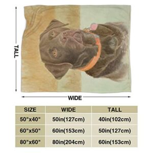 Yulimin Chocolate Art Dad Labrador Full Fleece Throw Cloak Wearable Blanket Nursery Bedroom Bedding Decor Decorations Queen King Size Flannel Fluffy Plush Soft Cozy Comforter Quilt