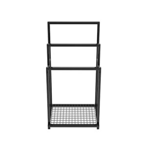 Elegant Home Products Freestanding Towel Rack Holder, 3 Tier Blanket Rack Stand with Metal Shelf for Bathroom Living Room Outdoor(3-Tiers, Black)