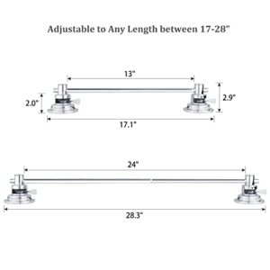 Sneatup Suction Cup Extendable 17-28" Stainless Steel Towel Bar