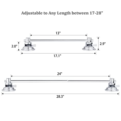 Sneatup Suction Cup Extendable 17-28" Stainless Steel Towel Bar