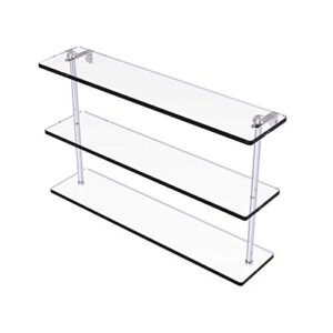 allied brass rc-5/22 22 inch triple tiered glass shelf, satin chrome