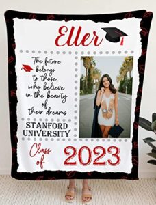 custom class of 2023 graduate blanket, personalized senior 2023 name photo school graduations throws blankets, personalized graduation blanket, personalized graduation 2023 blanket with photo