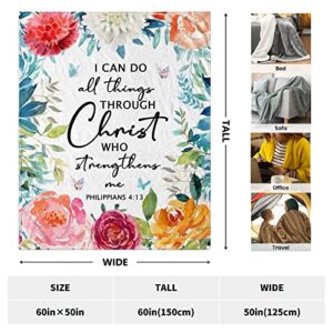 CUJUYO Christian Gifts for Women Blanket 60"x50", Inspirational Religious Gifts for Women Throw Blanket, Catholic Spiritual Gifts for Women, First Communion Gifts for Girls Catholic Blankets Throws