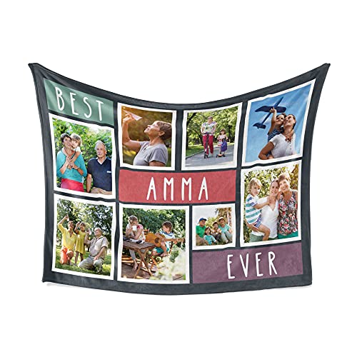 Personalized Blanket for Amma, Unique Gift Idea for Grandma, Fleece or Sherpa Throw for Bed or Couch(5060Sherpa)