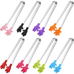 shindel silicone mini tongs, 8pcs kids tongs cooking tongs, kitchen gadgets