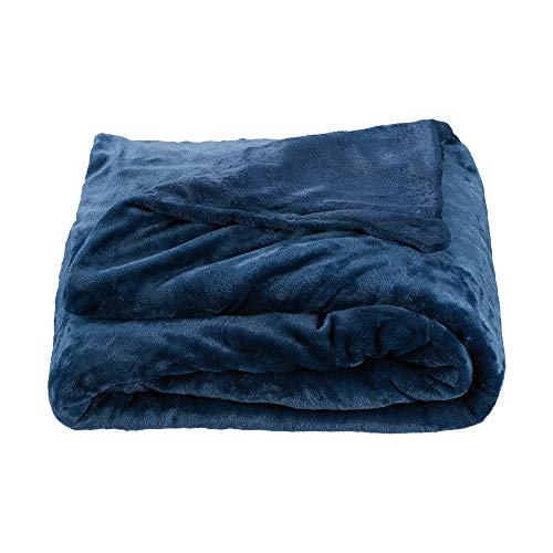 Brookstone Innovations Weighted Throw Blanket - Measures 48 in. x 72 in. - 12 Pound Weight - Navy