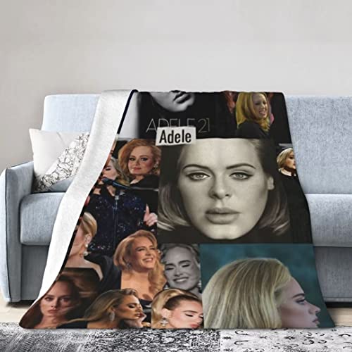 Adele Blanket Collage Adele Poster Printed Throw Blanket Ultra Soft Lightweight Flannel Blankets and Throws for Sofa Living Room Singer Fans 60x50 in