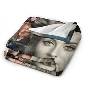 Adele Blanket Collage Adele Poster Printed Throw Blanket Ultra Soft Lightweight Flannel Blankets and Throws for Sofa Living Room Singer Fans 60x50 in