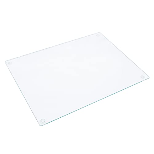 Tempered Glass Cutting Board, Extremely Durable, Long-Standing, Clear Glass, Scratch Resistant, Heat Resistant, Shatterproof, Extra Large 12X16