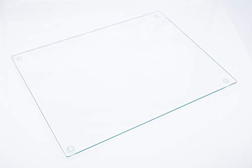 Tempered Glass Cutting Board, Extremely Durable, Long-Standing, Clear Glass, Scratch Resistant, Heat Resistant, Shatterproof, Extra Large 12X16