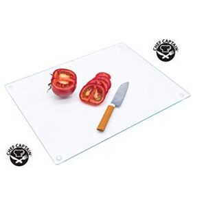 Tempered Glass Cutting Board, Extremely Durable, Long-Standing, Clear Glass, Scratch Resistant, Heat Resistant, Shatterproof, Extra Large 12X16