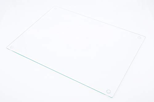 Tempered Glass Cutting Board, Extremely Durable, Long-Standing, Clear Glass, Scratch Resistant, Heat Resistant, Shatterproof, Extra Large 12X16