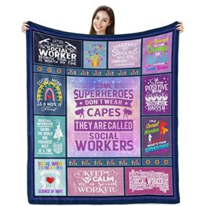 ftefueie social worker gifts blanket, social worker appreciation gifts, social worker gifts for women, social worker birthday gifts, social work month gifts for social worker throw blanket 50"x60"