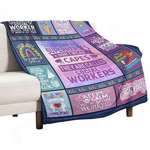 FTEFueie Social Worker Gifts Blanket, Social Worker Appreciation Gifts, Social Worker Gifts for Women, Social Worker Birthday Gifts, Social Work Month Gifts for Social Worker Throw Blanket 50"X60"