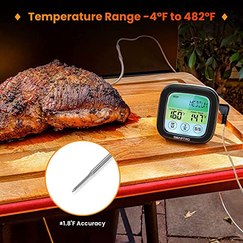 SMARTRO ST59 Digital Meat Thermometer for Oven BBQ Grill Kitchen Food Cooking with 1 Probe and Timer