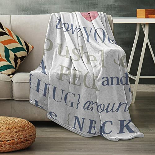 Love Blanket Throws I Love You A Bushel and A Peck and A Hug Around The Neck Blankets, Super Soft Flannel Fleece Throw Blanket Warm Home Chic Throws for Father Bed Sofa and Couch