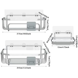 Nieifi Shower Caddy Organizer Shelf Rack Storage Basket with Hooks, Adhesive Bathroom Shelves No Drilling 3 Pack