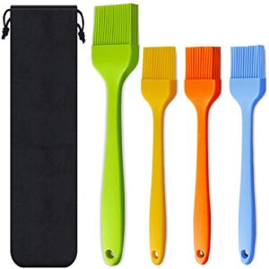 silicone basting pastry brush - cooking brush for oil sauce butter marinades, food brushes for bbq grill kitchen baking, baster brushes baste pastries cakes meat desserts, food grade, dishwasher safe