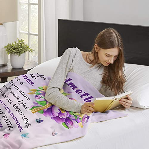 Muxuten Godmother Gift Blanket 60"X50" - Godmother Gifts from Godchild - Gifts for Godmother - Best Godmother Gifts - Godmother Gifts from Godson/Goddaughter, Christian Baptism Gift Ideas Blankets