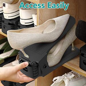 JRM's Shoe Slots Organizer for Closet Shoe Space Saver, Double Layer Shoe Rack Organizer Holder for Closet (Pack of 2)