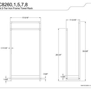 Kingston Brass SCC8261 Pedestal 2-Tier Steel Construction Towel-Rack with Wooden Case, Polished Chrome