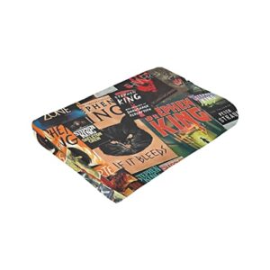 The Full Collection of Stephen King Books Flannel Blanket Lightweight Cozy Bed Blankets Soft Throw Blanket Fit Couch Sofa Suitable for All Season60 X50