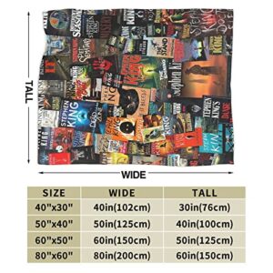 The Full Collection of Stephen King Books Flannel Blanket Lightweight Cozy Bed Blankets Soft Throw Blanket Fit Couch Sofa Suitable for All Season60 X50