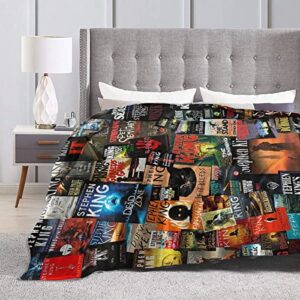 The Full Collection of Stephen King Books Flannel Blanket Lightweight Cozy Bed Blankets Soft Throw Blanket Fit Couch Sofa Suitable for All Season60 X50