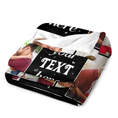 Dad Gifts Custom Father's Day Blanket Made in US Personalized Family Photo Blanket for Birthday,Name Customized Soft Fleece Bed Throw Blanket for Sofa Home