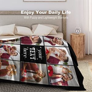 Dad Gifts Custom Father's Day Blanket Made in US Personalized Family Photo Blanket for Birthday,Name Customized Soft Fleece Bed Throw Blanket for Sofa Home