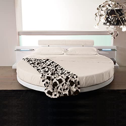 Mielmoon Round Mattress (86" Diameter) Luxury King - Premium Foam Firm Medium Plush - Round Bed Mattress USA (King 8")