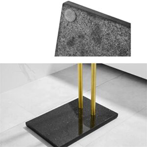 LUKEO 90cm Hanging Towel Bar Holder Marble Base No Punching/Free Floor Stand Bath/Bathroom Rack Rail in Golden