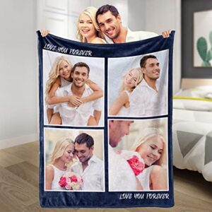 yasion customized blankets with photos custom costume couples blanket with pictures personalized gifts for men wife womens my boyfriend husband her christmas i love you(4*photos-32x48)