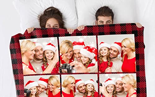 Yasion Customized Blankets with Photos Custom Costume Couples Blanket with Pictures Personalized Gifts for Men Wife Womens My Boyfriend Husband Her Christmas I Love You(4*Photos-32X48)