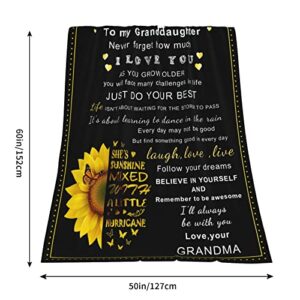 Granddaughter Gifts,Gifts for Granddaughter Blanket,to My Granddaughter Blanket Birthday Gifts for Her,Anniversary Valentine Granddaughter Gifts from Grandma 60"X50" Granddaughter Graduation Gift