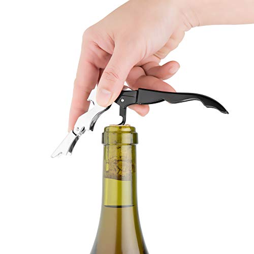 True Truetap Double Hinged Professional Waiter's Corkscrew - Wine Key and Wine Opener for Wine Bottles, Black