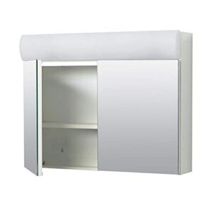 Zenith 23.25 in. W x 18.63 in. H x 5.88 in. D Surface Mount Lighted Frameless Bi-View Medicine Cabinet in White