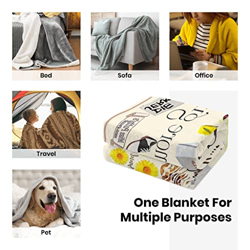 DMEBGUY Throw Blanket Gift, Soft Flannel Blanket for Woman Man Suitable for All Seasons Warm Blanket Home Decor for Sofa Couch Chair Bedroom 50x60