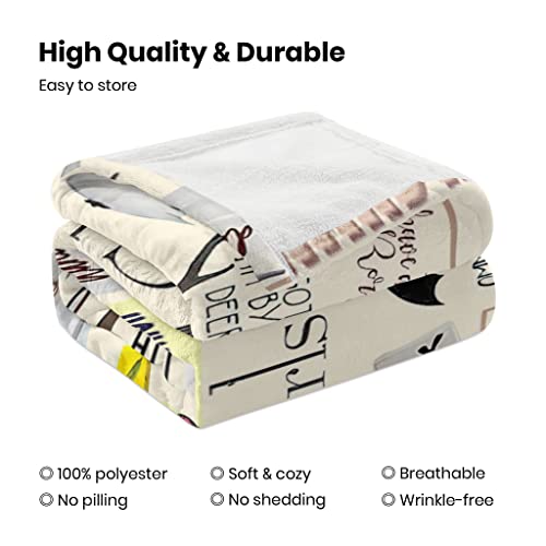 DMEBGUY Throw Blanket Gift, Soft Flannel Blanket for Woman Man Suitable for All Seasons Warm Blanket Home Decor for Sofa Couch Chair Bedroom 50x60