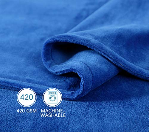 Roomate Weighted Blanket & Removable Cover - Resist Water Spills, 2 Models for Kids and Adults - Cool Breathable Inner & Ultra-Soft Minky Fleece Cover , Blue, 36''48''- 7LB