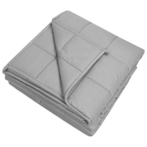 Sweet Home Collection Weighted Blanket Quality Heavyweight Cozy Soft Breathable and Comfortable Bedding with Premium Grade Glass Beads, 60" x 80" - 15 Pounds, Light Gray