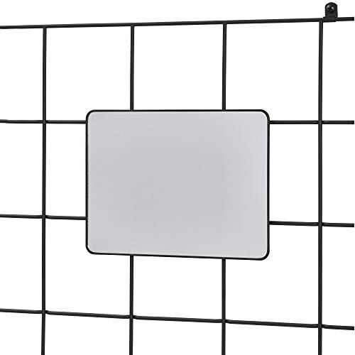 iDesign Jayce Metal Mirror for Modular Grid Wall System, Use in Kitchen, Bathroom, Bedroom, College Dorm, Office, Basement, Garage 8" x 0.43" x 6" - Matte Black