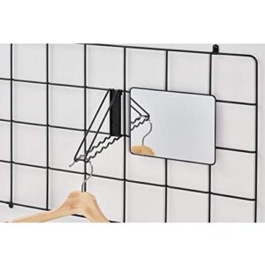 iDesign Jayce Metal Mirror for Modular Grid Wall System, Use in Kitchen, Bathroom, Bedroom, College Dorm, Office, Basement, Garage 8" x 0.43" x 6" - Matte Black