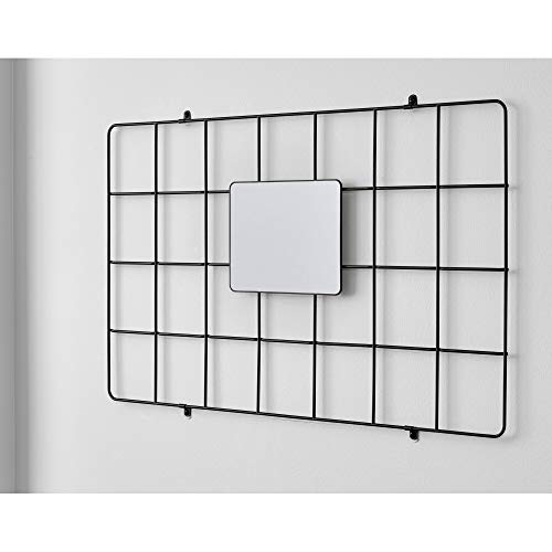 iDesign Jayce Metal Mirror for Modular Grid Wall System, Use in Kitchen, Bathroom, Bedroom, College Dorm, Office, Basement, Garage 8" x 0.43" x 6" - Matte Black