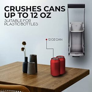 Can Crushers for Recycling - Heavy Duty Aluminum Can Crusher Wall Mounted - Soda and Beer Can Smasher for Recycling with Bottle Opener - For 12 Oz Cans - Easy to Install - RamPro