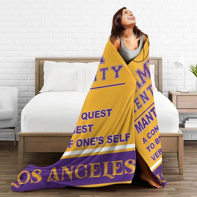 Basketball Throw Blanket #24#8 Mamba Mentality Legend Blanket Warm Soft Fuzzy Quotes Throw Blankets Gifts for Basketball Fans Men 60x50 inches