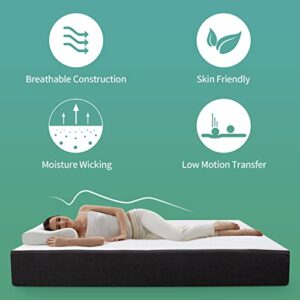 King Size Mattress,12 Inch Bamboo Charcoal Cooling Gel Memory Foam Mattress in a Box,Medium-Firm Mattress Made in USA,Pressure Relief & Temperature Regulation,Fiberglass-Free,CertiPUR-US Certified